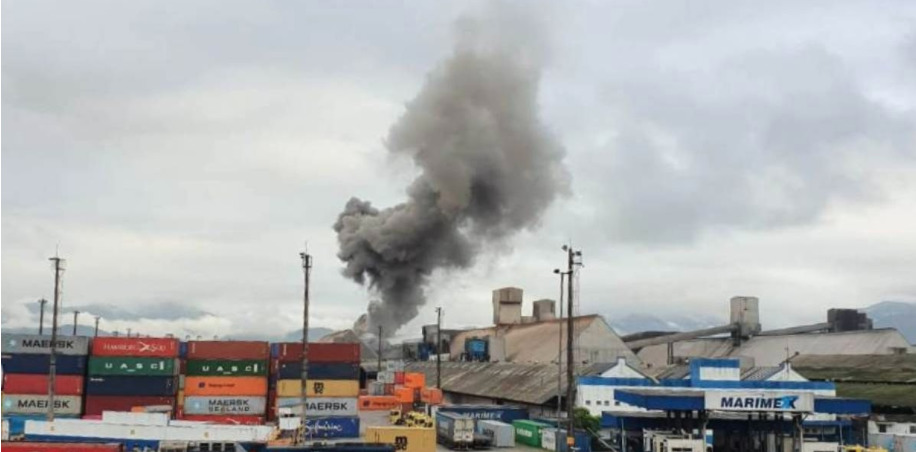 Sopesp - Incêndio atinge instalações de terminal no Porto de Santos