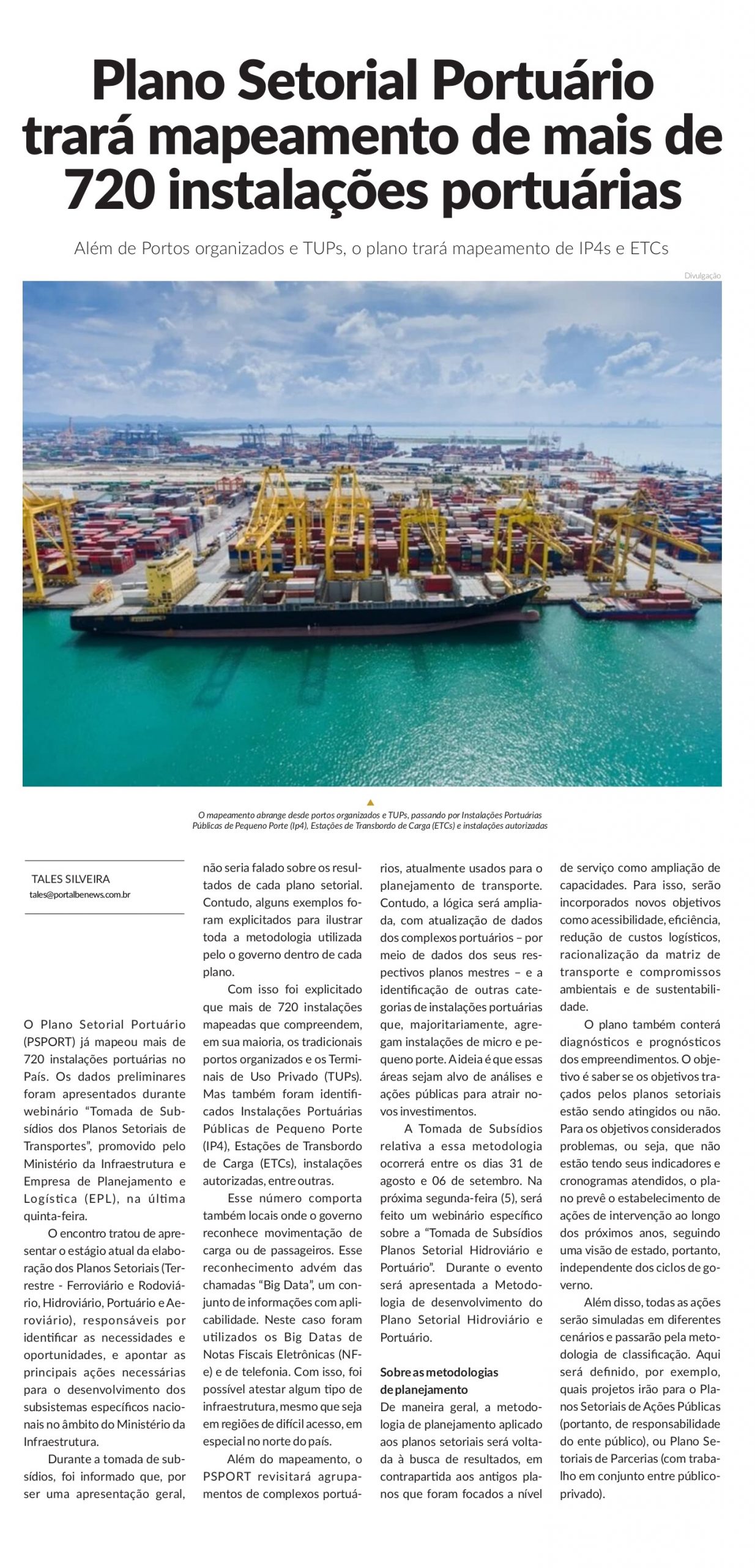 Sopesp - Plano Setorial Portuário trará mapeamento de mais de 720 ...